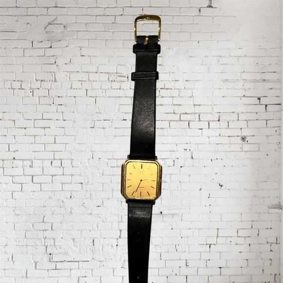 Seiko | Accessories | Mens Seiko Lassale Gold Tone Watch Quartz Super Ultra Thin Calf Leather ...